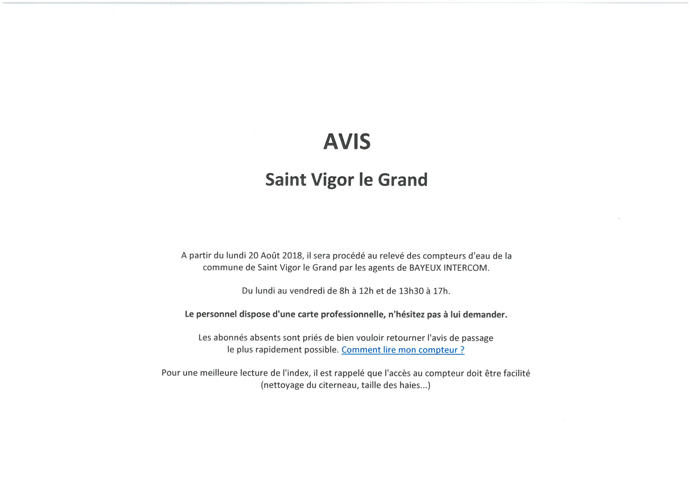 AVIS saint vigor – Saint-Vigor-le-Grand